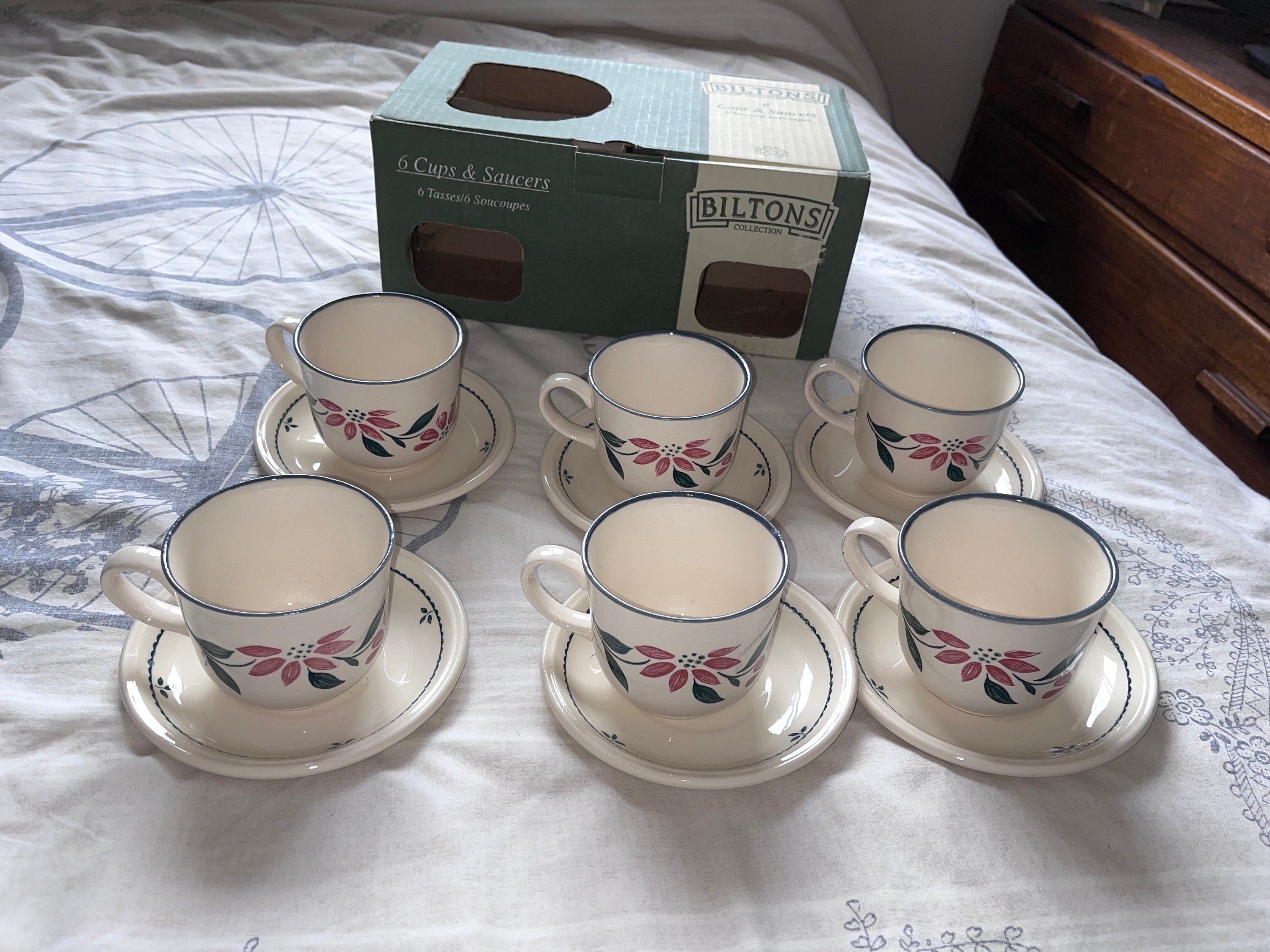 Biltons Collection 6 Cups and Saucers Set in Original Box 70s 80s - Etsy