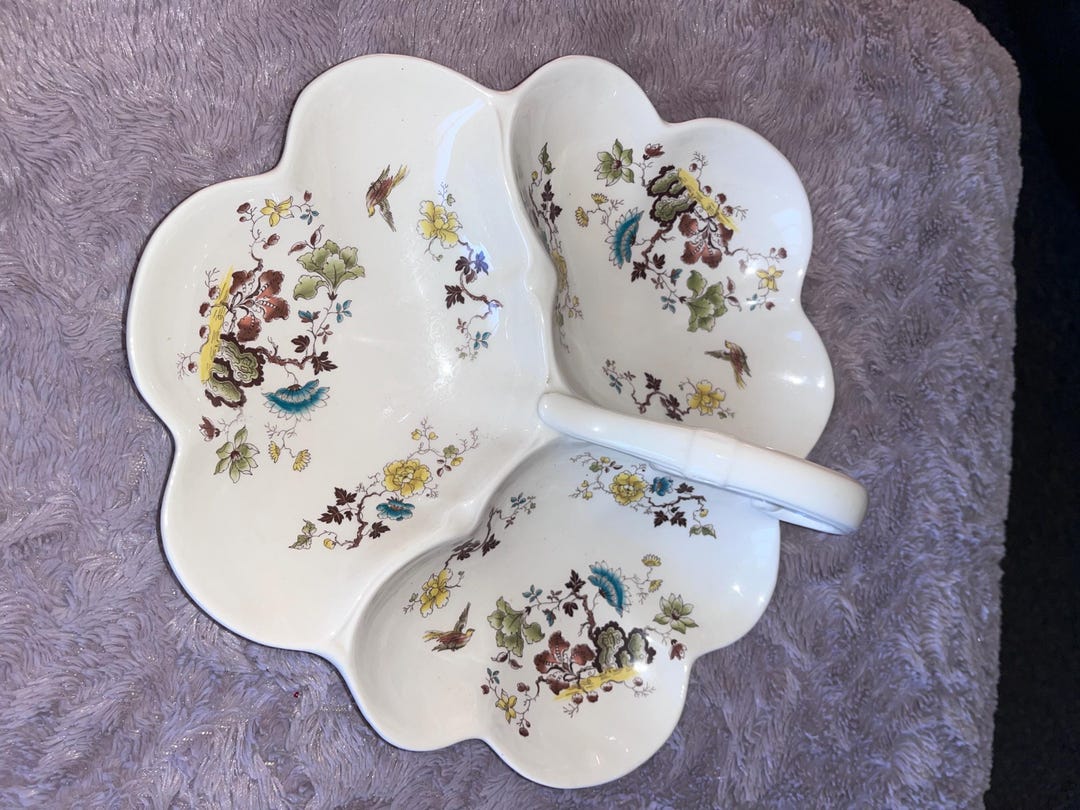 Vintage Mason's Formosa Ironstone Divided 3 Section Dish Floral and ...