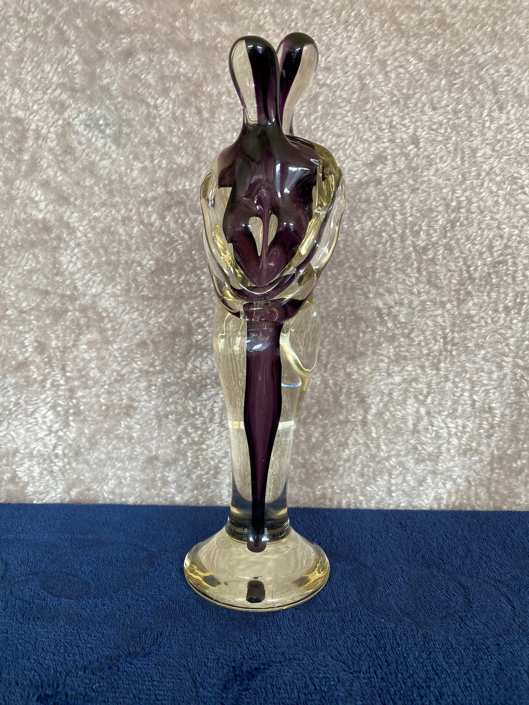 Lovers Embracing Standing Couple Murano Art Glass Sculpture Figurine 13 ...