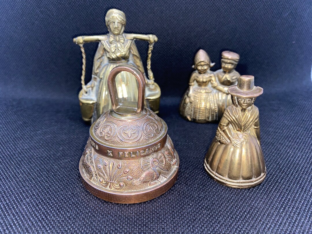 Bundle of Brass Bells 1950s Mid Century Ladies Carrying Buckets Unique ...