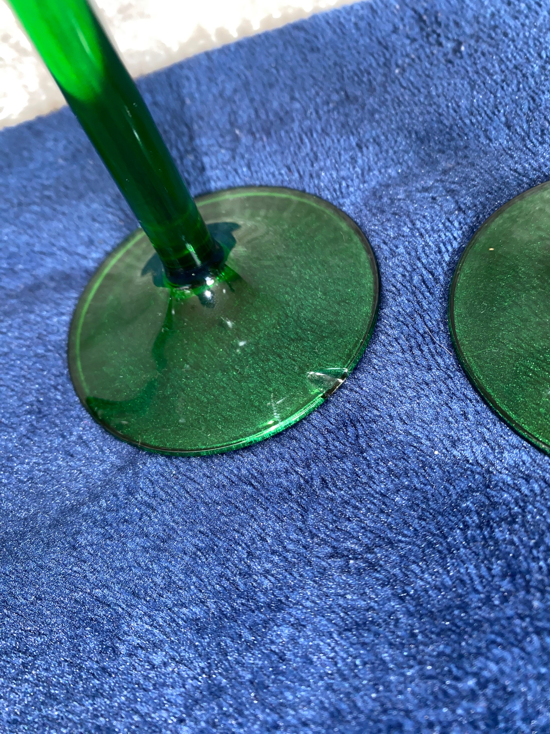 Emerald Green Stem Luminarc Wine Glasses Vintage Stemmed Wine Glass Set