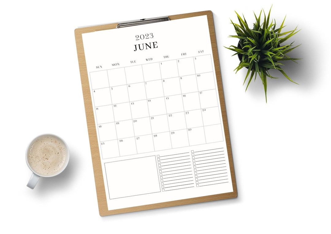 June Calendar | Template | Monthly Calendar | Planner - Etsy