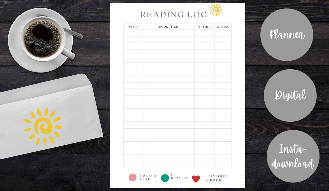 Reading Log Tracker | Printable | Journal | Reading List Challenge ...