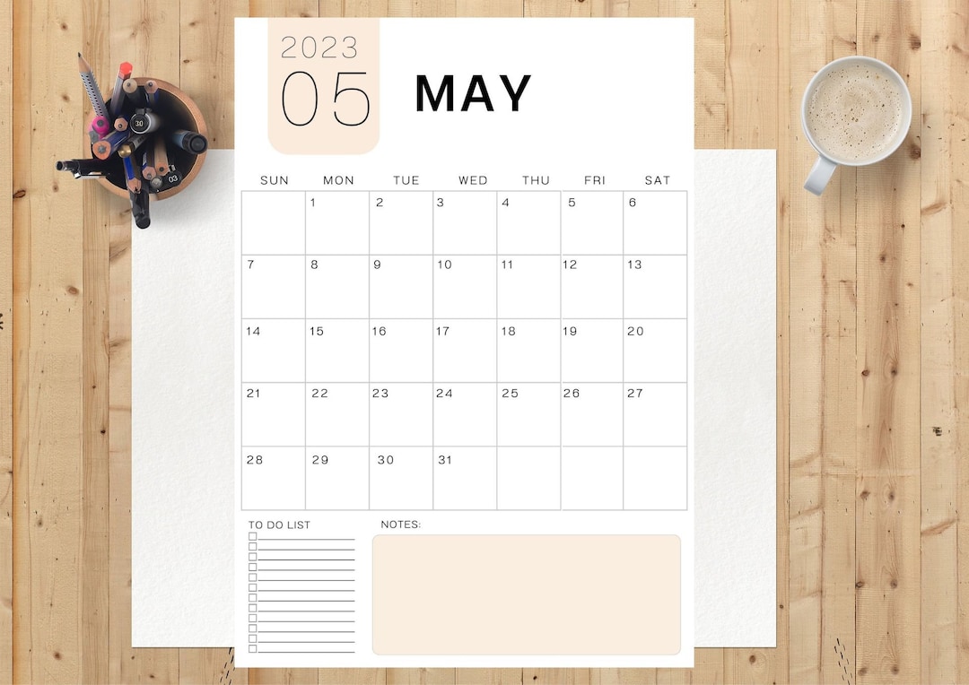 May Calendar | Monthly | Template | Digital | - Etsy