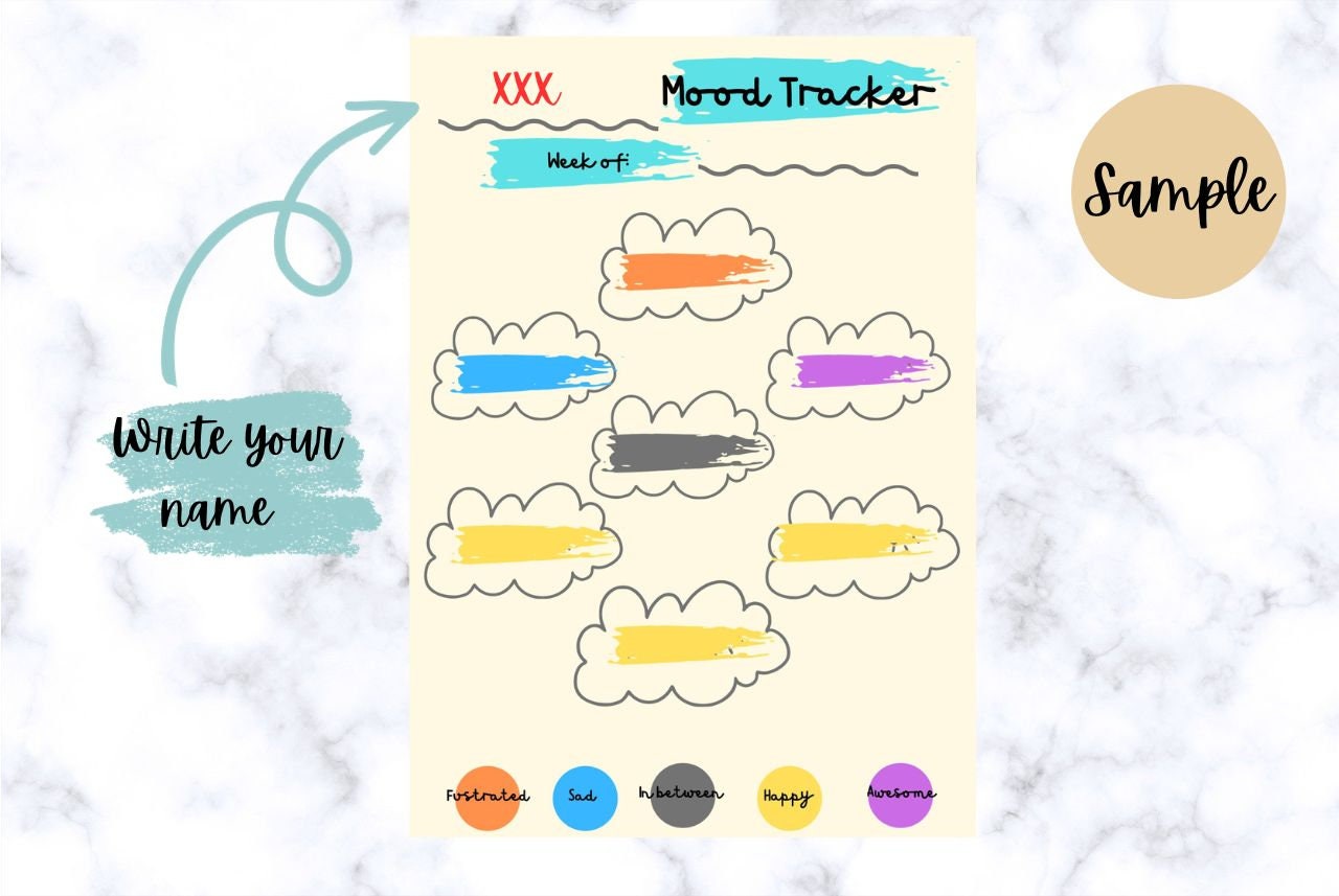 Printable Mood Tracker Self-awareness Adults and - Etsy