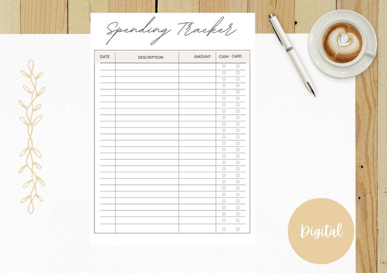 Spending Tracker Printable | Monthly Expense Log | Business Expense Planner | Money Budget| A4 ...