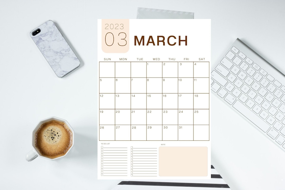 Printable/fillable March Calendar | Planner March 2023 | Minimalist ...