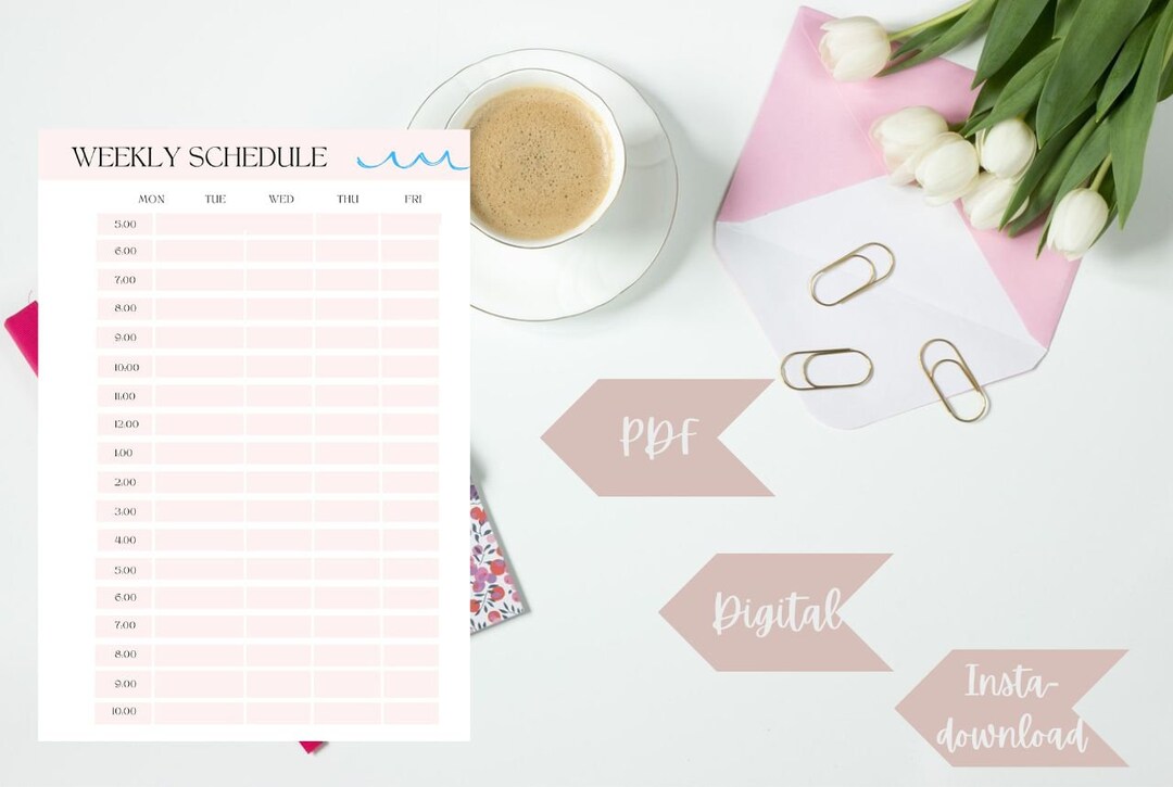 Weekly Schedule | Printable | Weekly Organizer | Weekly Planner |agenda ...