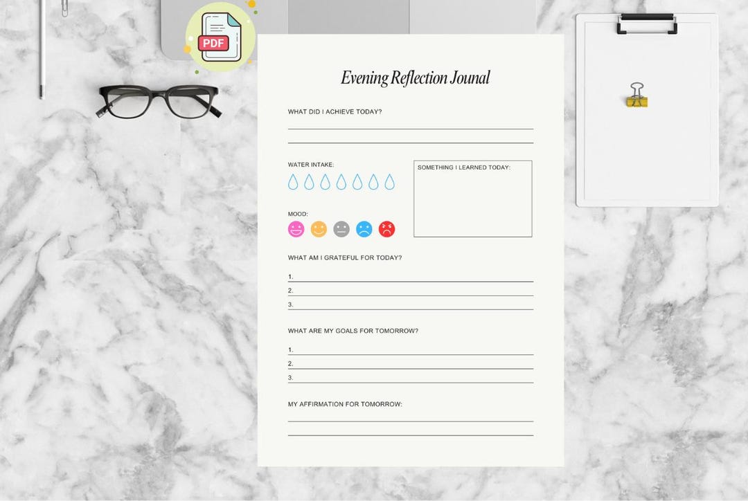 Evening Reflection Journal | Digital Files - Etsy