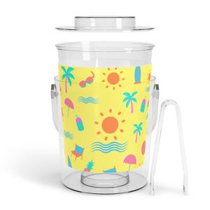Tropical Ice Bucket With Tongs| Summer Vibes Cooler | Party Drink ...