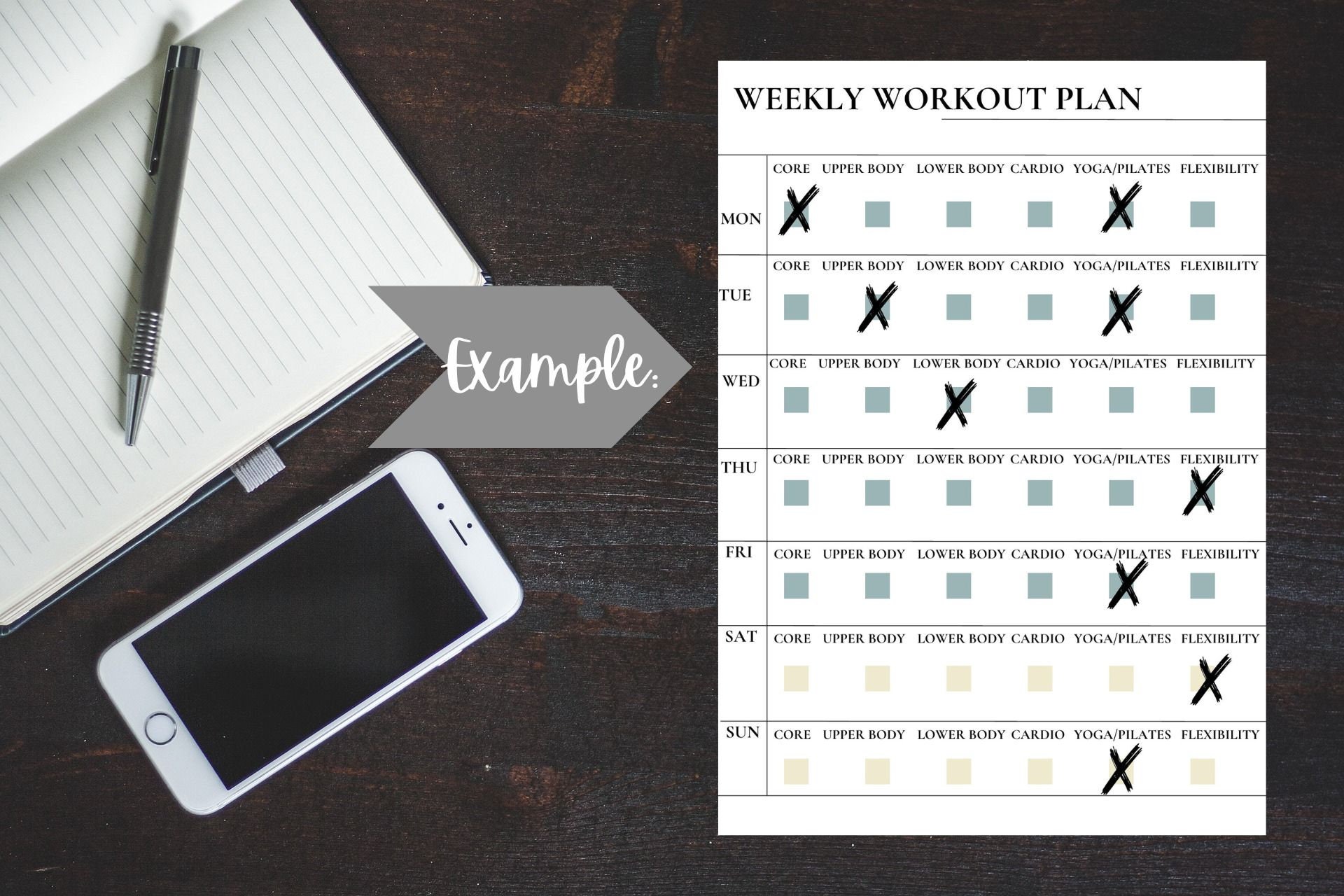Workout Tracker Printable | Weekly Exercise Planner | Daily Workout ...
