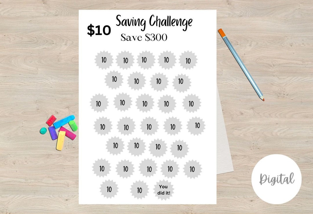 Save 300 in 30 Day Challenge | Printable PDF | Savings Trackers ...