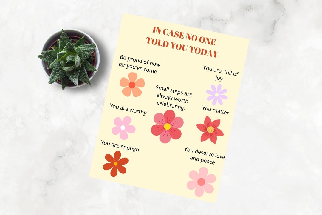 In Case No One Told You Today | Motivational | Printable - Etsy