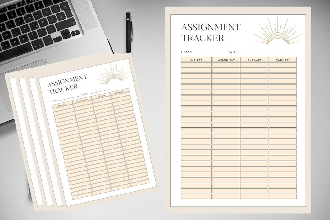 Assignment Tracker | Printable | Academic Planner | Student Planner ...