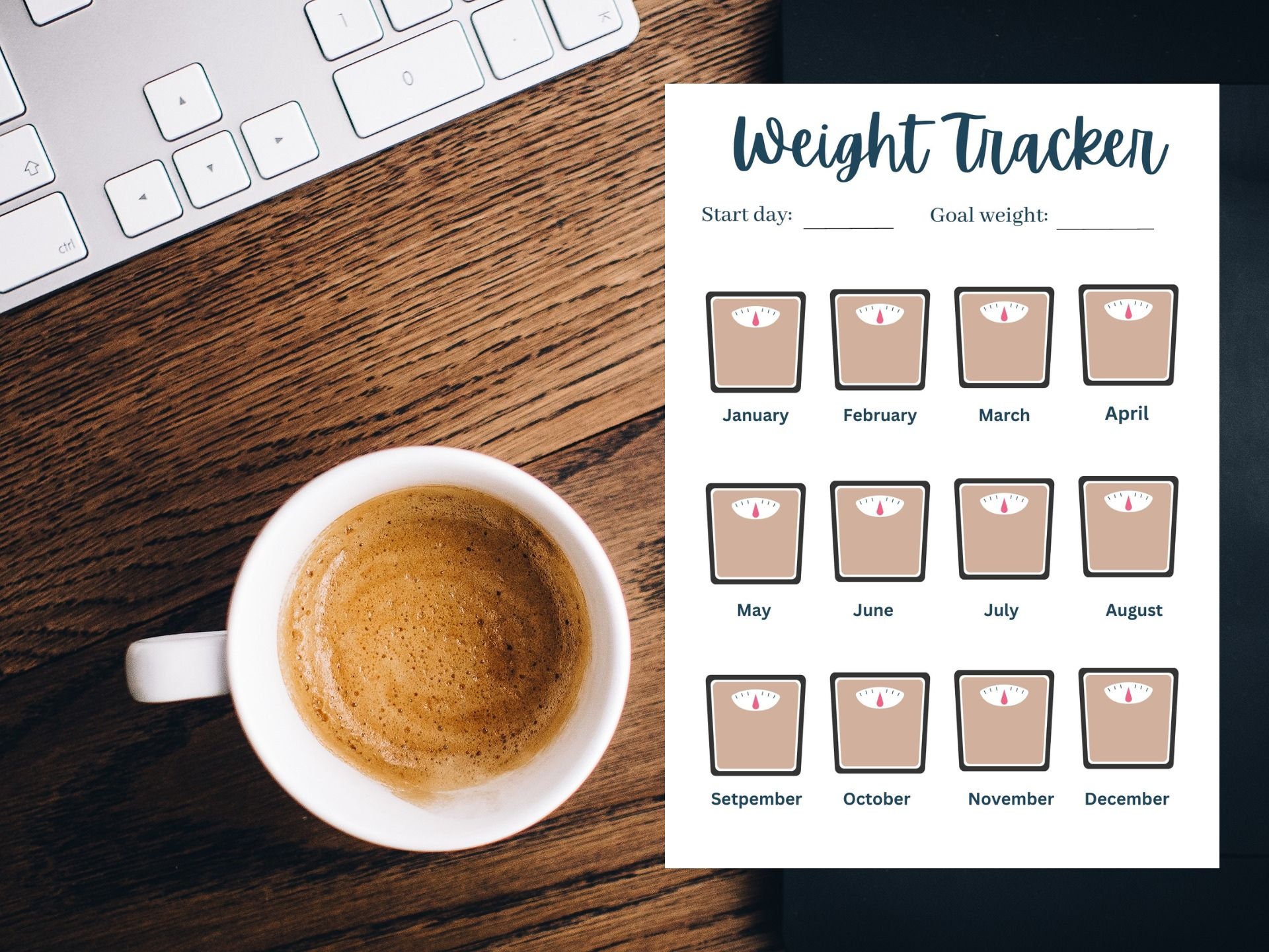 Monthly Tracker | Weight Loss | Planner | Fitness | Motivation - Etsy