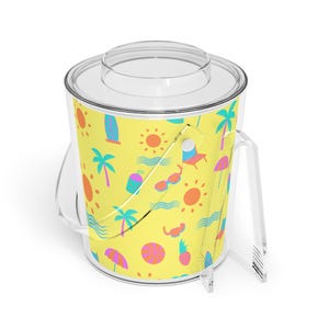 Tropical Ice Bucket With Tongs| Summer Vibes Cooler | Party Drink ...