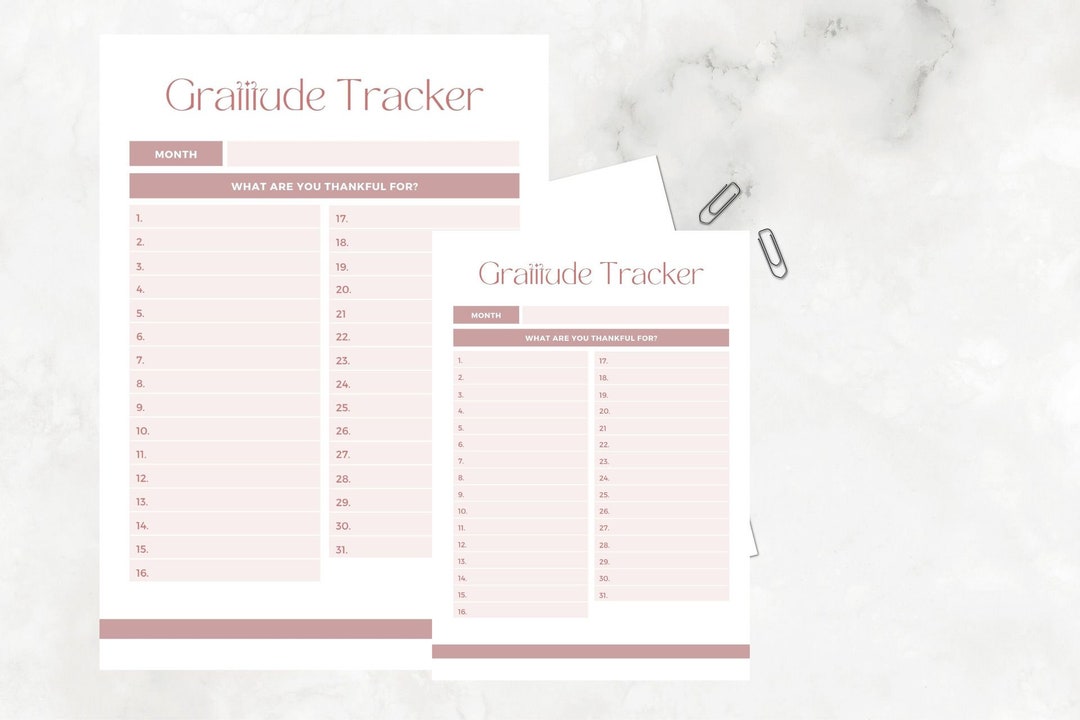 Digital Gratitude Tracker| Everyday Use | Gratitude Journal | Daily ...