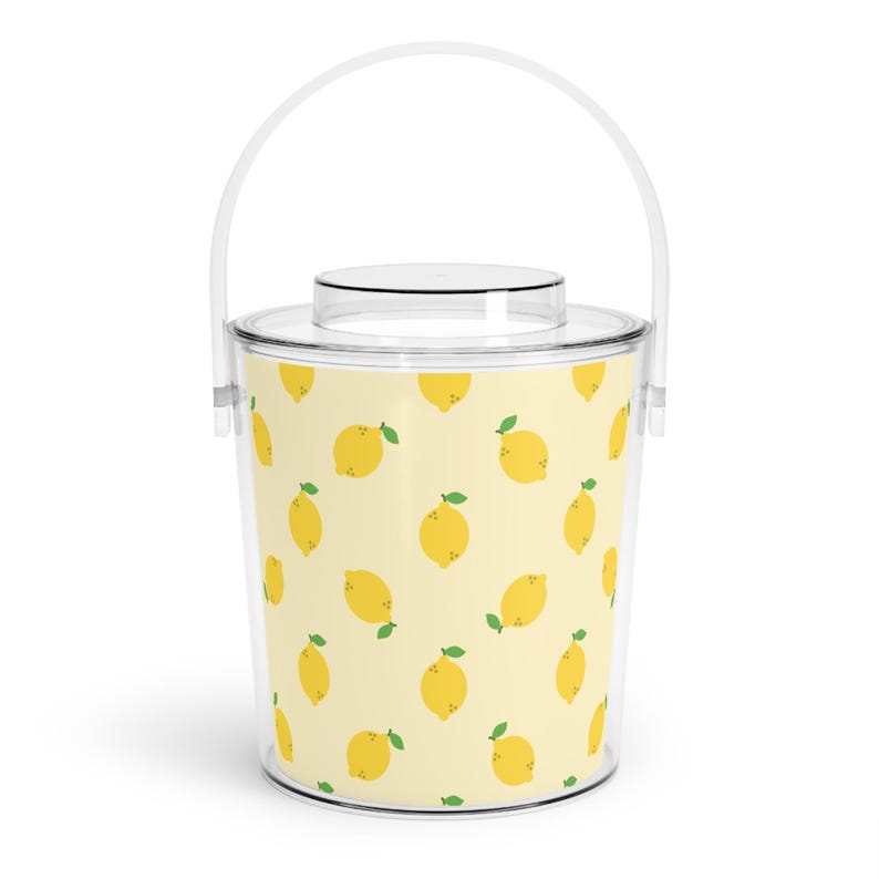 Cute Lemon Ice Bucket With Tongs | Summer Party Essential | Barware ...