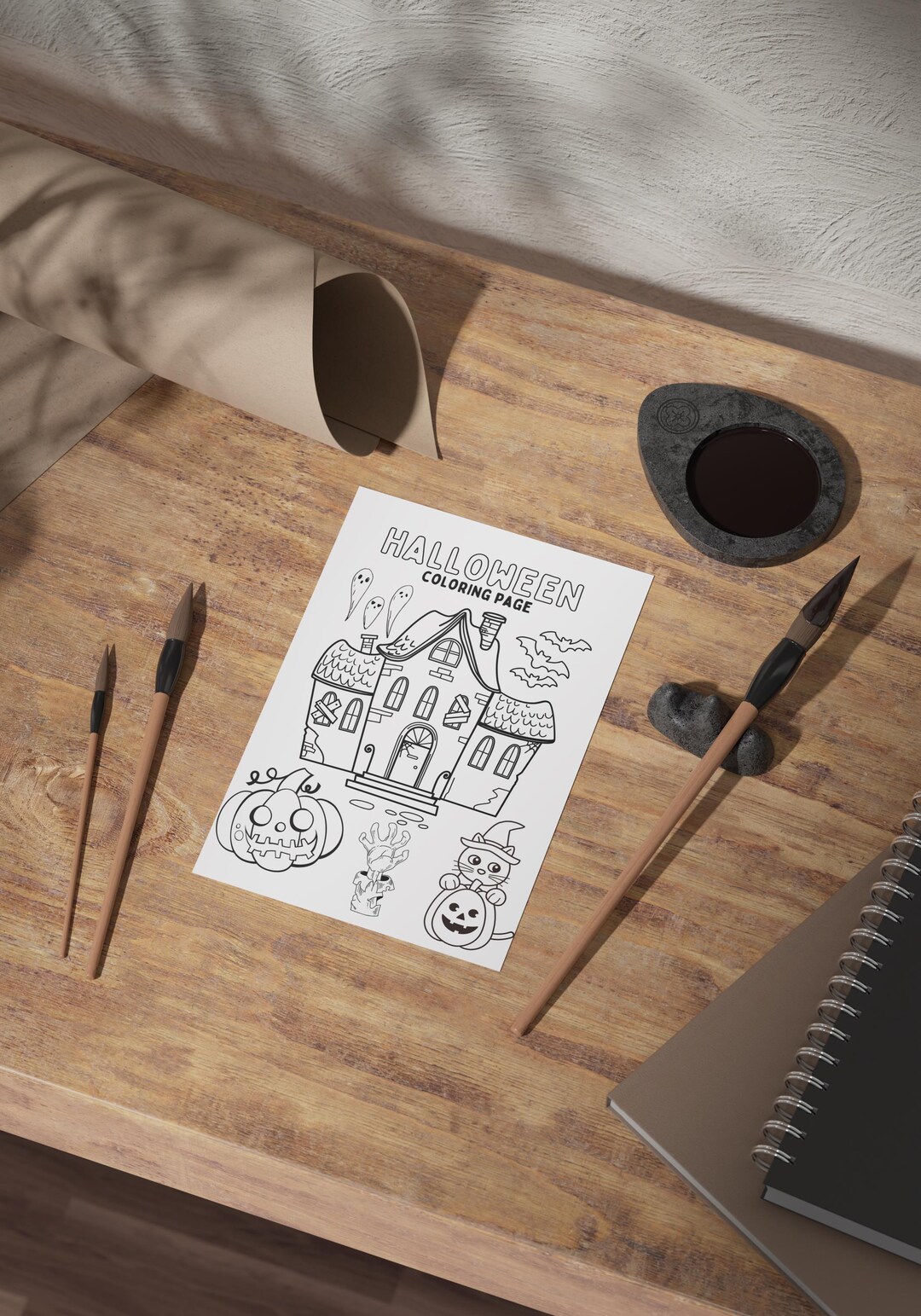 Spooky Halloween Coloring Page | Digital Download - Etsy