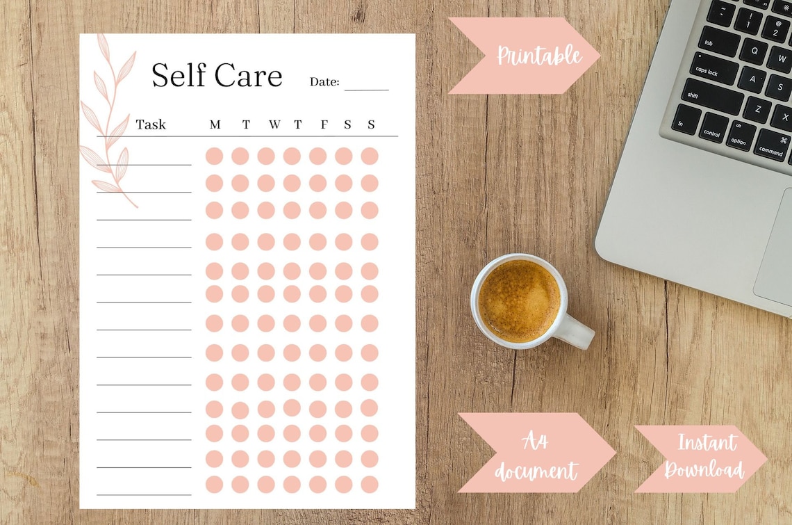 Self Care Tracker | Printable | Daily Self Care Checklist - Etsy
