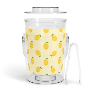 Cute Lemon Ice Bucket With Tongs | Summer Party Essential | Barware ...