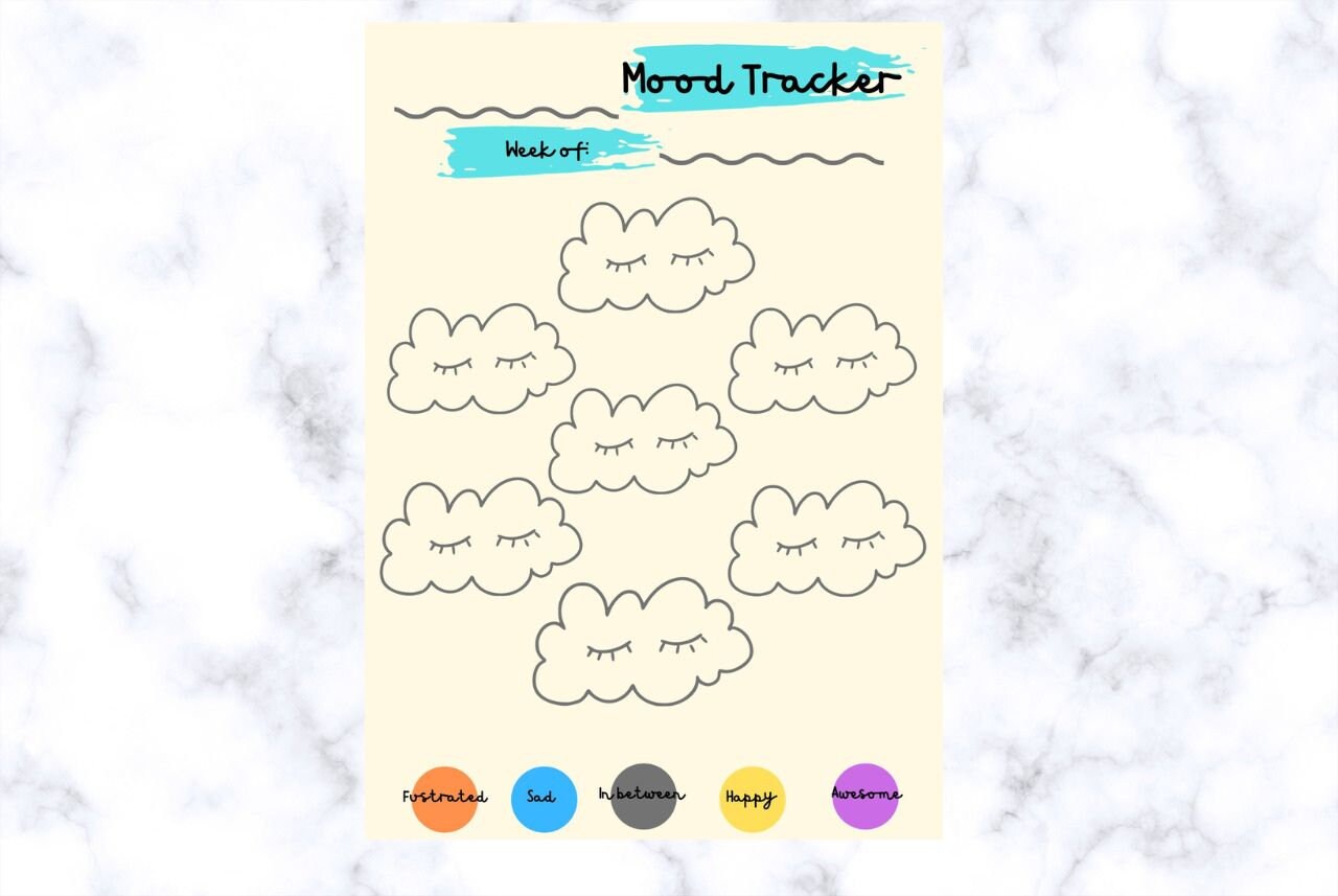 Printable Mood Tracker Self-awareness Adults and - Etsy