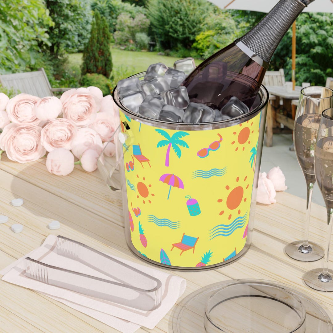 Tropical Ice Bucket With Tongs| Summer Vibes Cooler | Party Drink ...