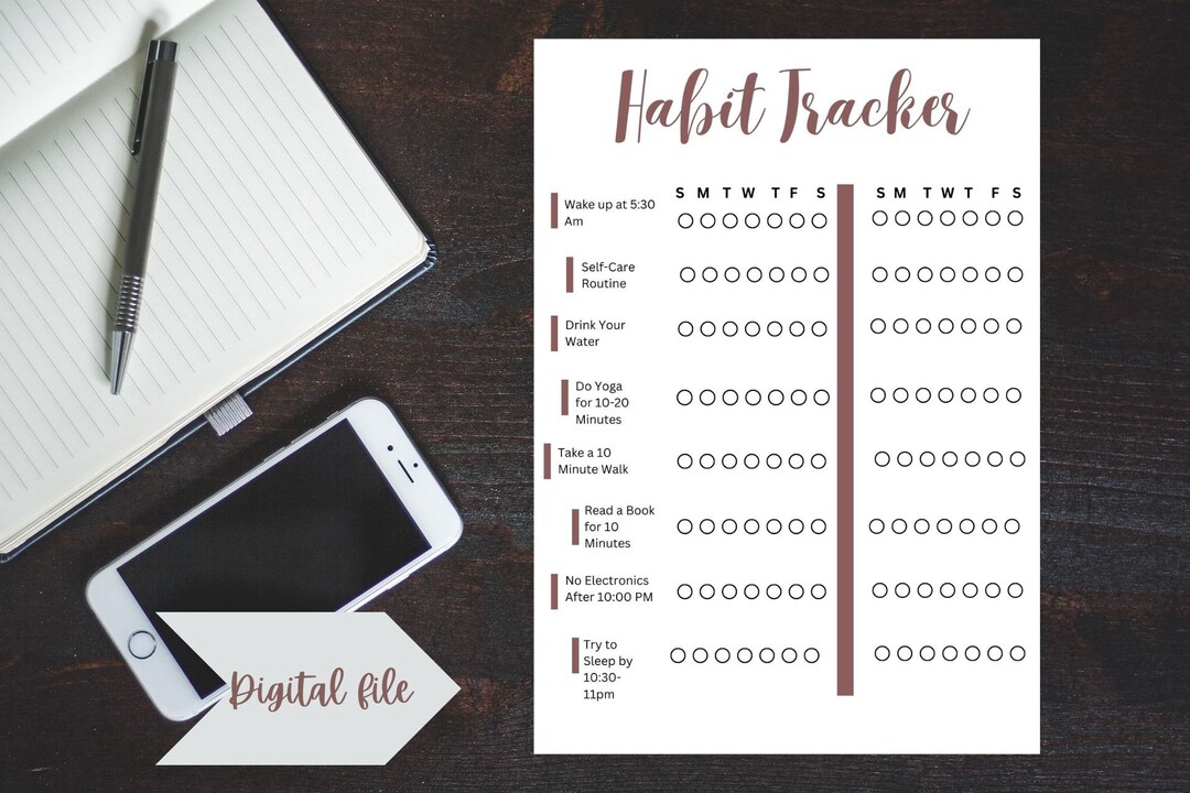 Weekly Habit Tracker | Digital PDF File | Daily Activities | - Etsy
