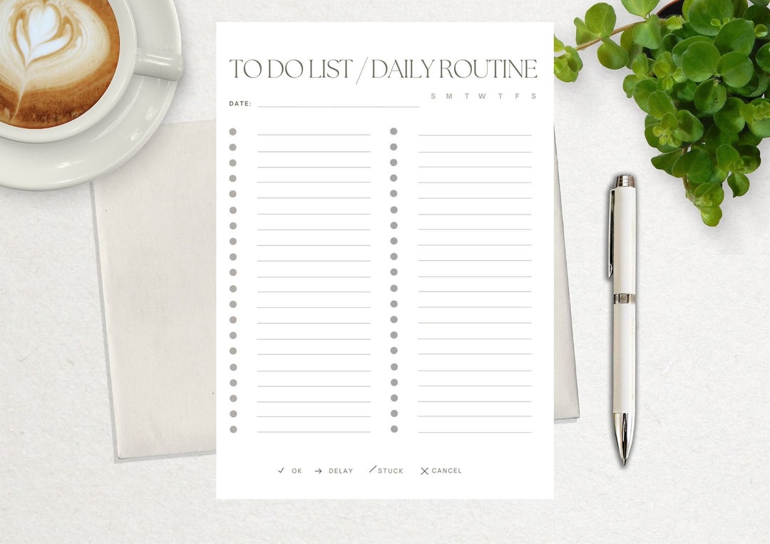 To Do List Printable | Daily Routines | Planner | Daily Checklist ...