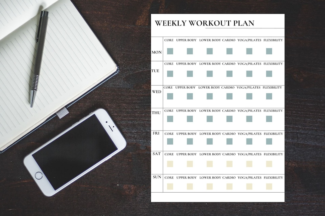 Workout Tracker Printable | Weekly Exercise Planner | Daily Workout ...