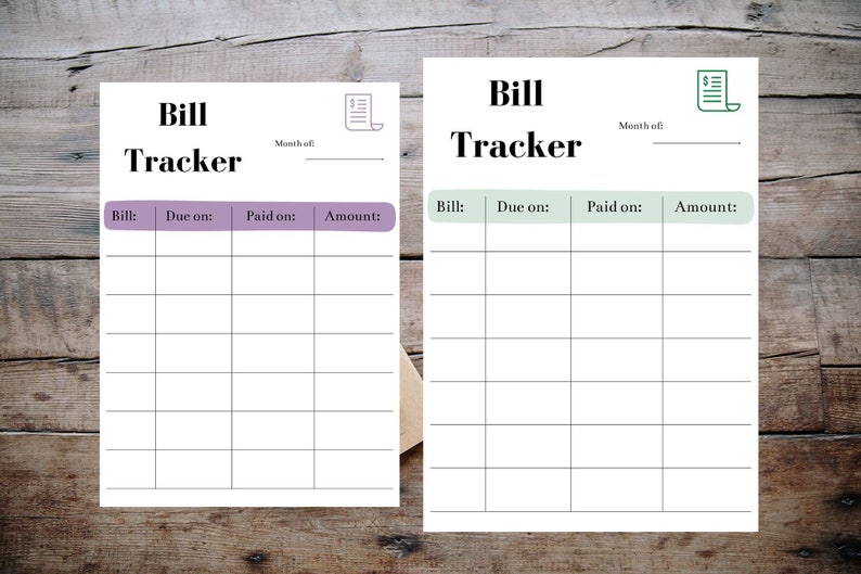 Editable Monthly Bill Tracker | Printable | Bill Organizer | Finance ...