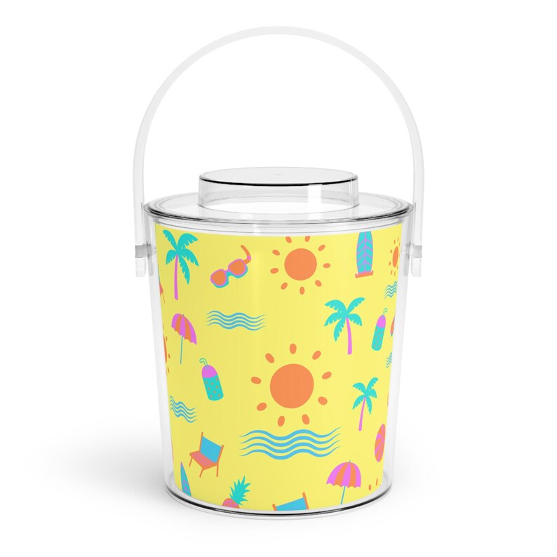Tropical Ice Bucket With Tongs| Summer Vibes Cooler | Party Drink ...