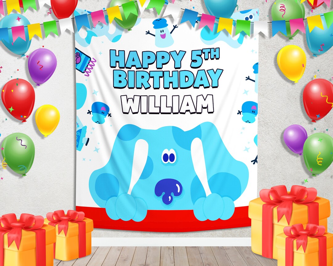 Blue's Clues Birthday Backdrop,blue's Clues Birthday Banner,blue's Clues Birthday Personalized ...