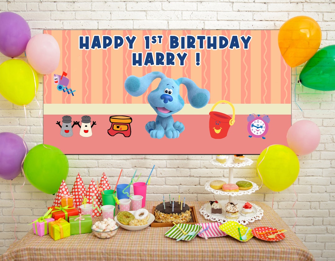 Blue's Clues Birthday Backdrop,blue's Clues Birthday Banner,blue's Clues Birthday Personalized ...