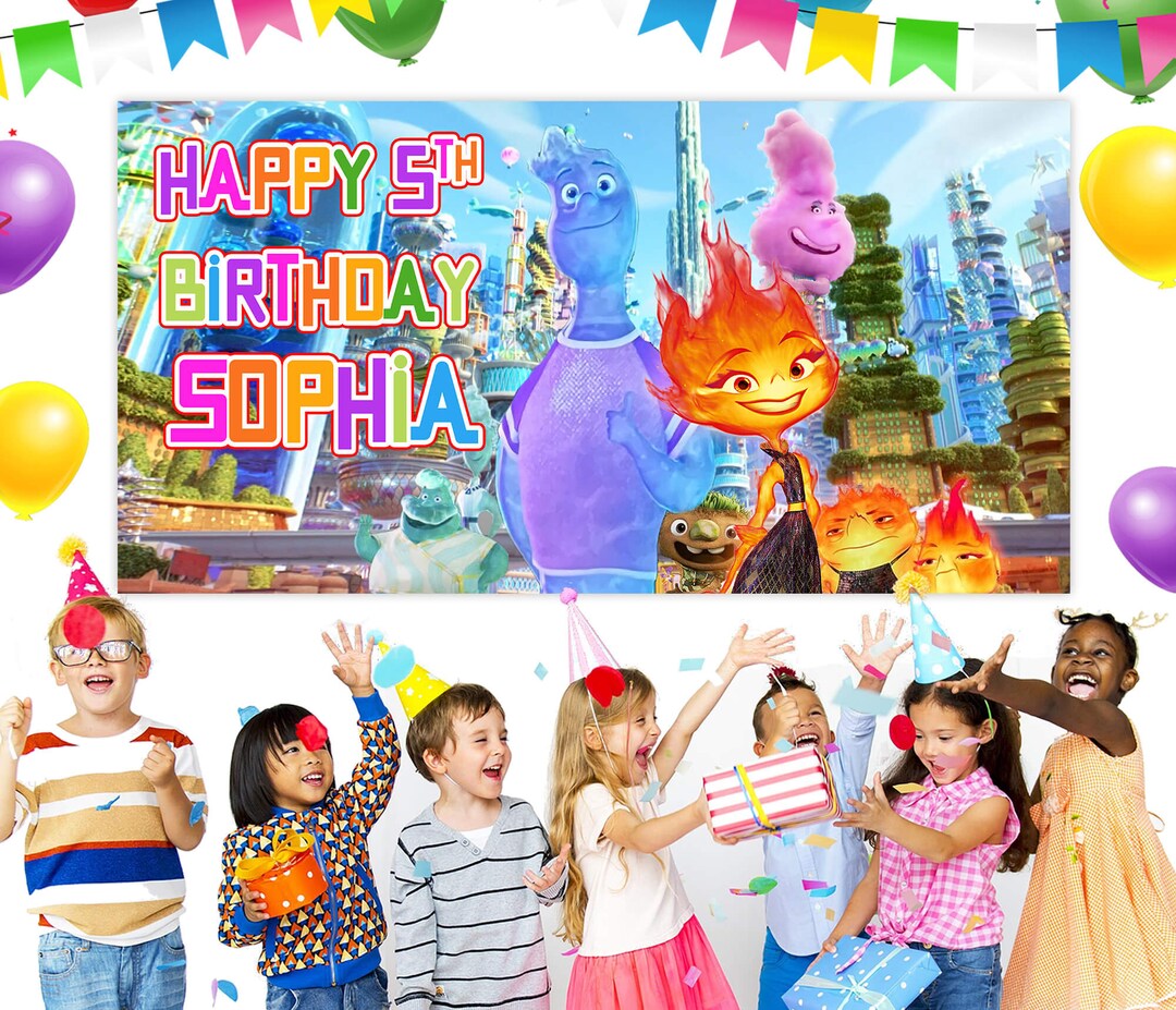 Elemental Birthday Party Backdrop/elemental Birthday Banner/custom ...
