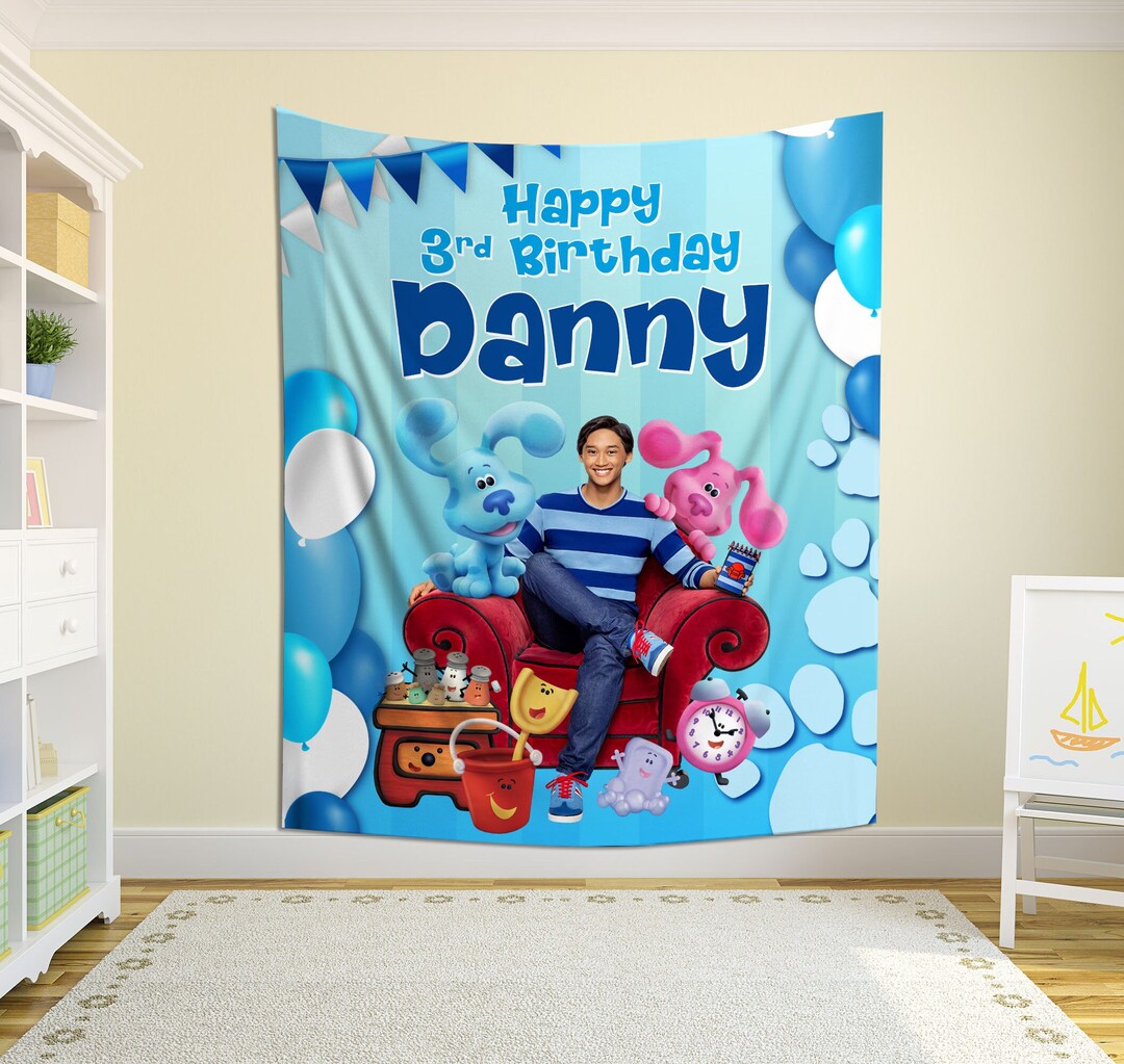 Blues Clues Birthday Banner, Blues Clues Personalized Birthday Backdrop,personalized Banner ...