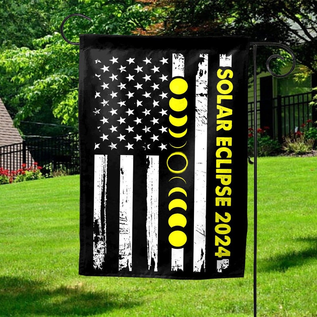 2024 Total Solar Eclipse Garden Flag/total Solar Eclipse Double Sided ...
