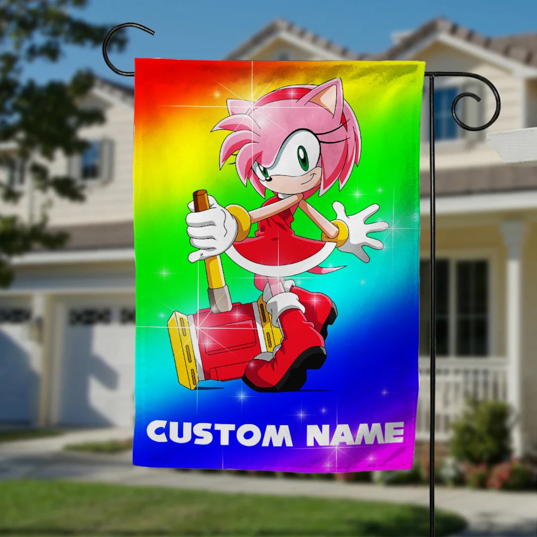 Sonic the Hedgehog Amy Rose Garden Flag, Sonic Double-sided Garden Flag ...