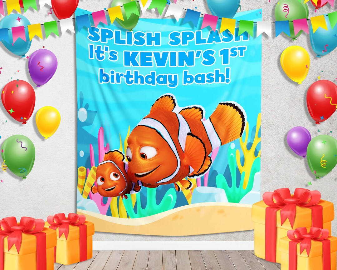 Personalised Finding Nemo Birthday Backdrop,finding Nemo Birthday ...