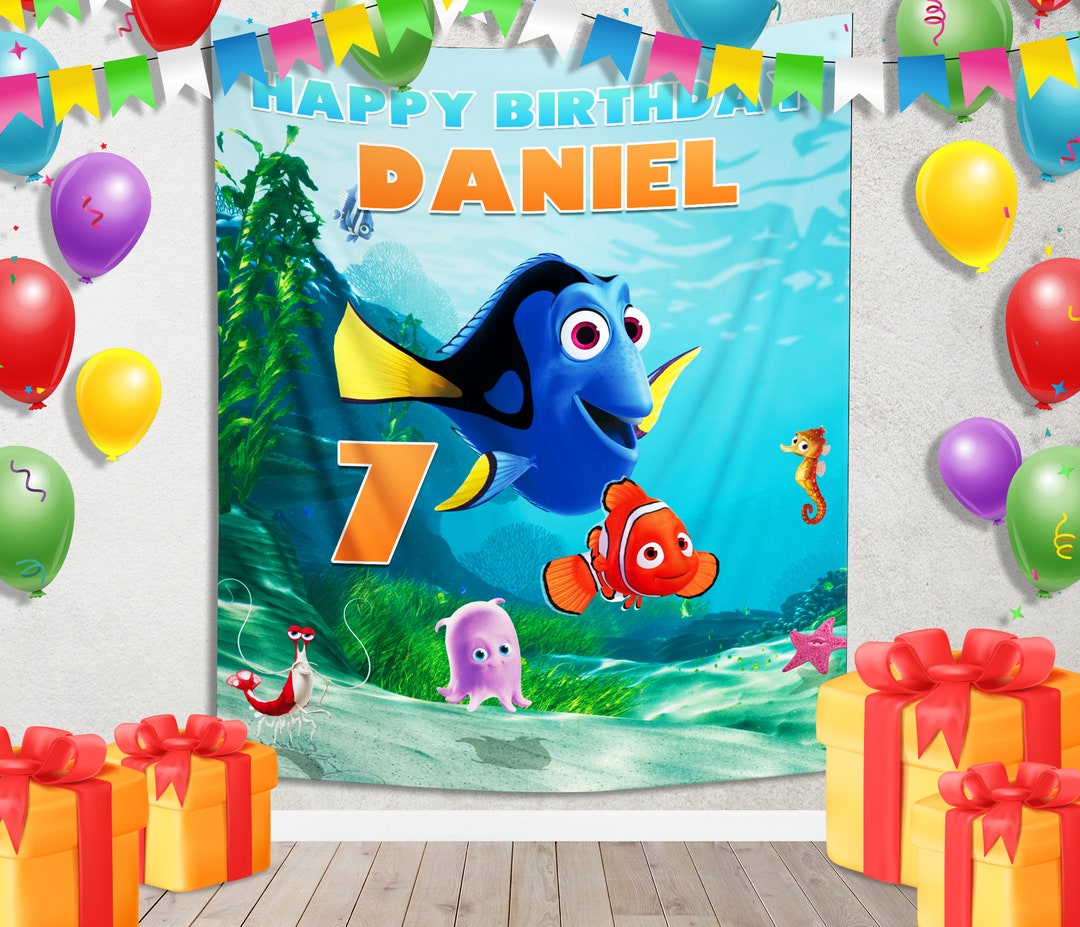 Finding Nemo Birthday Backdrop, Finding Nemo Banner, Finding Nemo Party ...