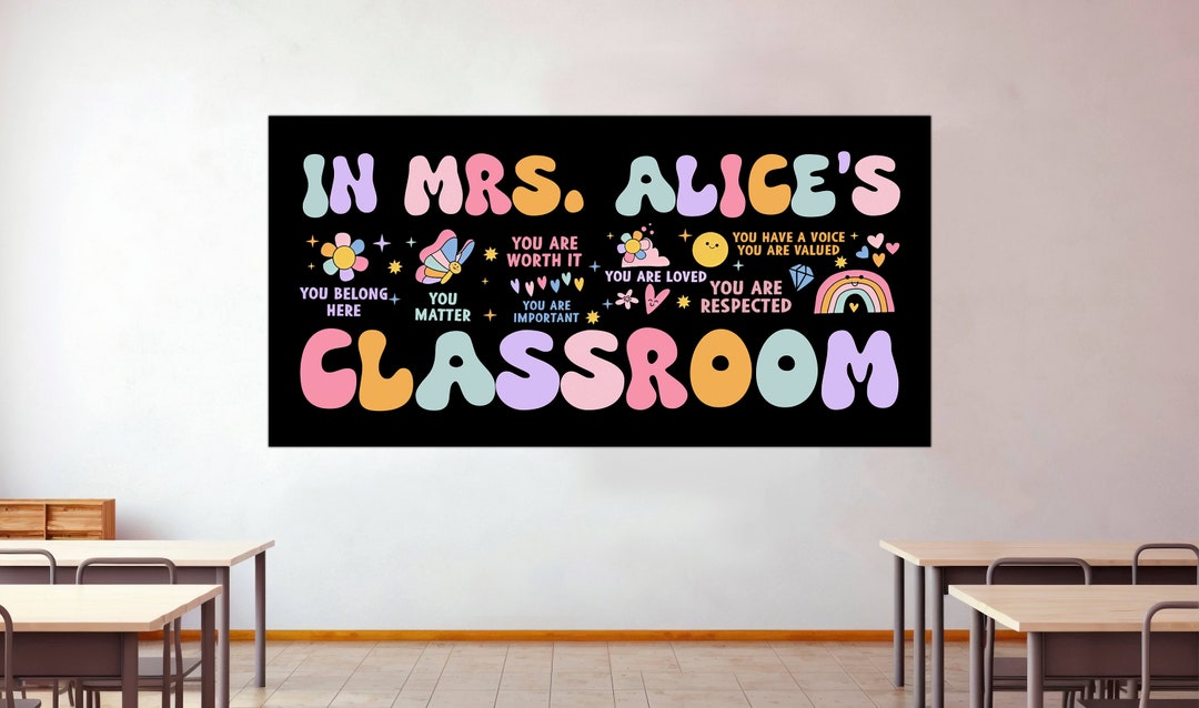 Classroom Decor, Personalized in Teachers Name Classroom Banner, First ...