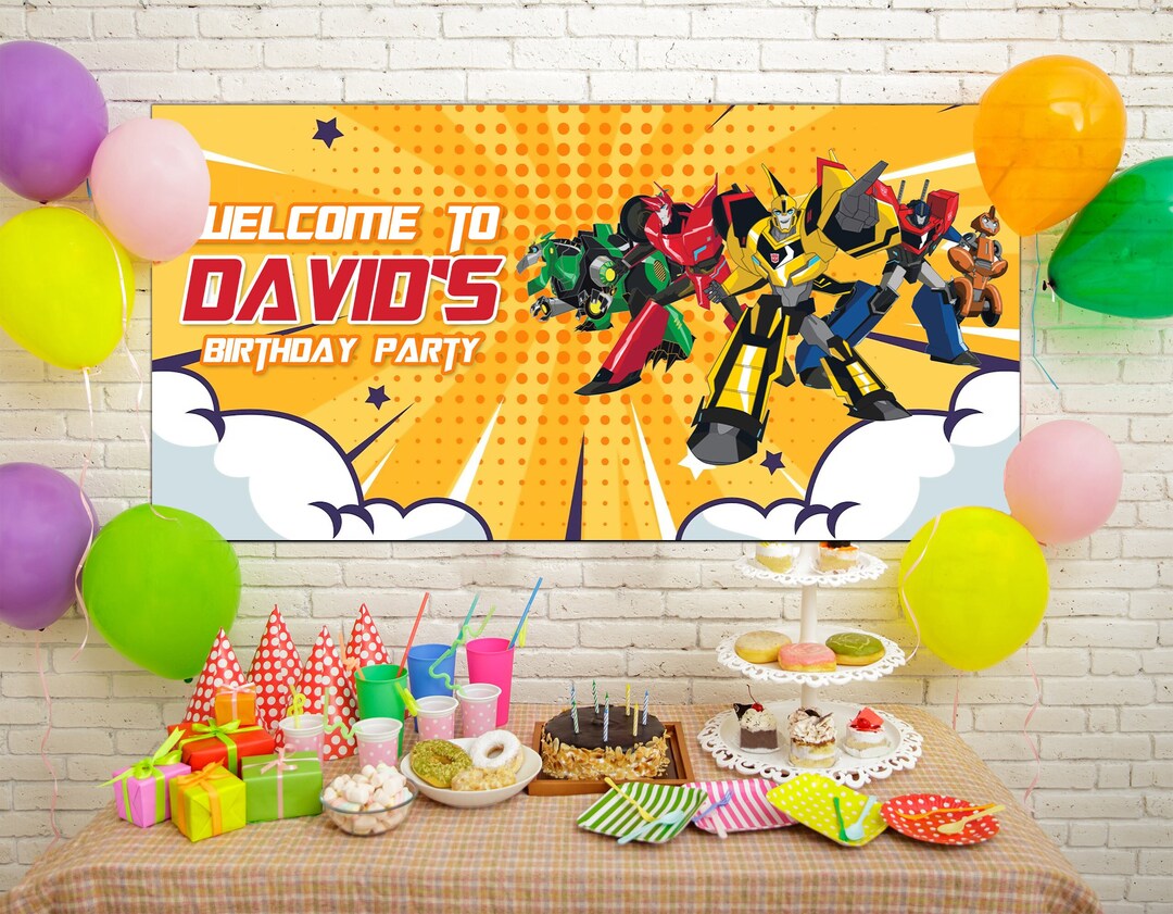 Transformers Personalized Birthday Banner, Rescue Bots Birthday Sign ...