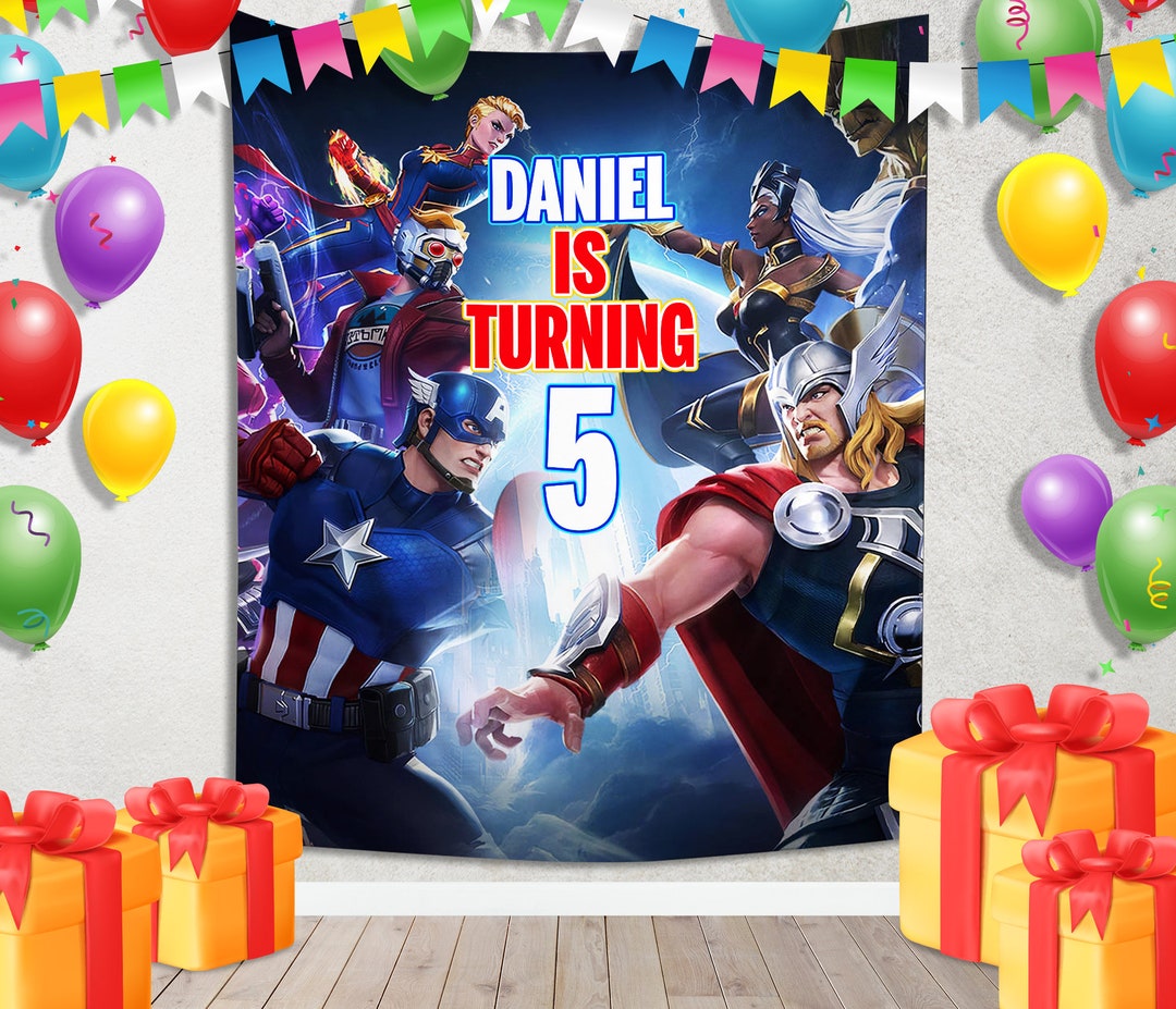 Custom Marvel Birthday Banner, Birthday Banner, Birthday Decoration ...
