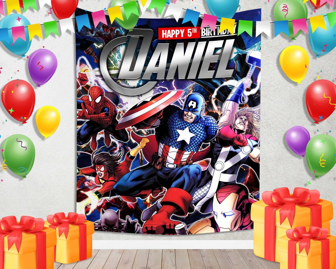 MARVEL'S AVENGERS Personalised Birthday Banner,avengers Birthday ...