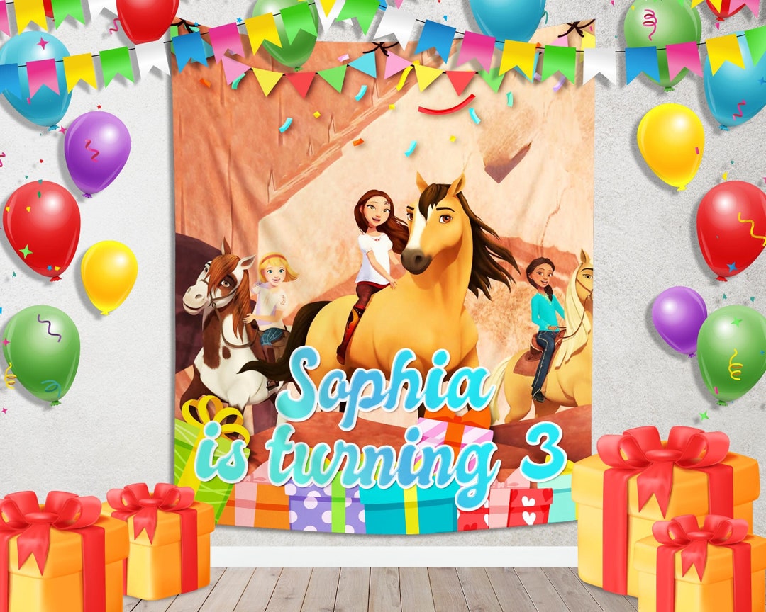Spirit Birthday Backdrop, Spirit Birthday Party, Spirit Untamed Party ...