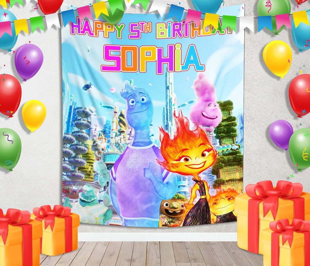 Elemental Birthday Party Backdrop/elemental Birthday Banner/custom ...