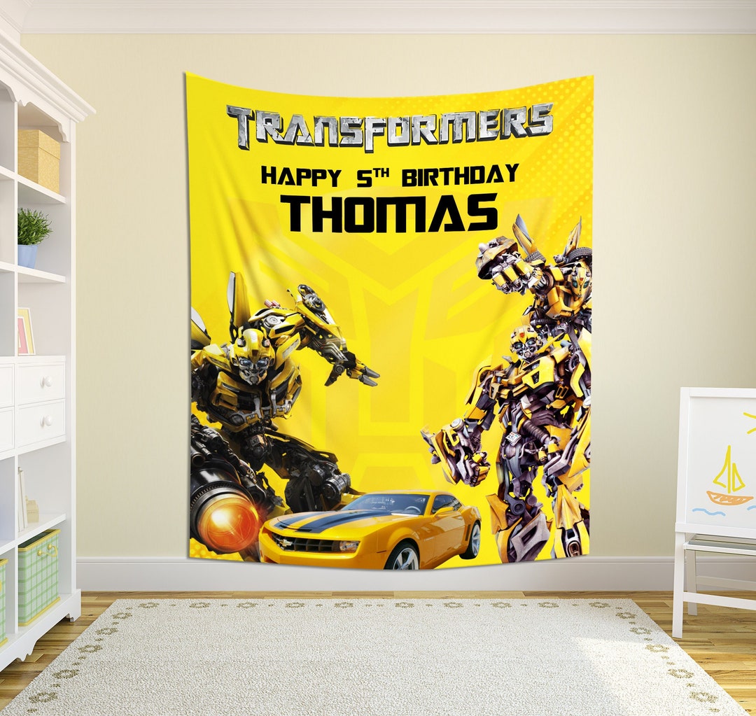 Transformers Birthday Party Backdrop, Bumblebee Banner Decoration ...
