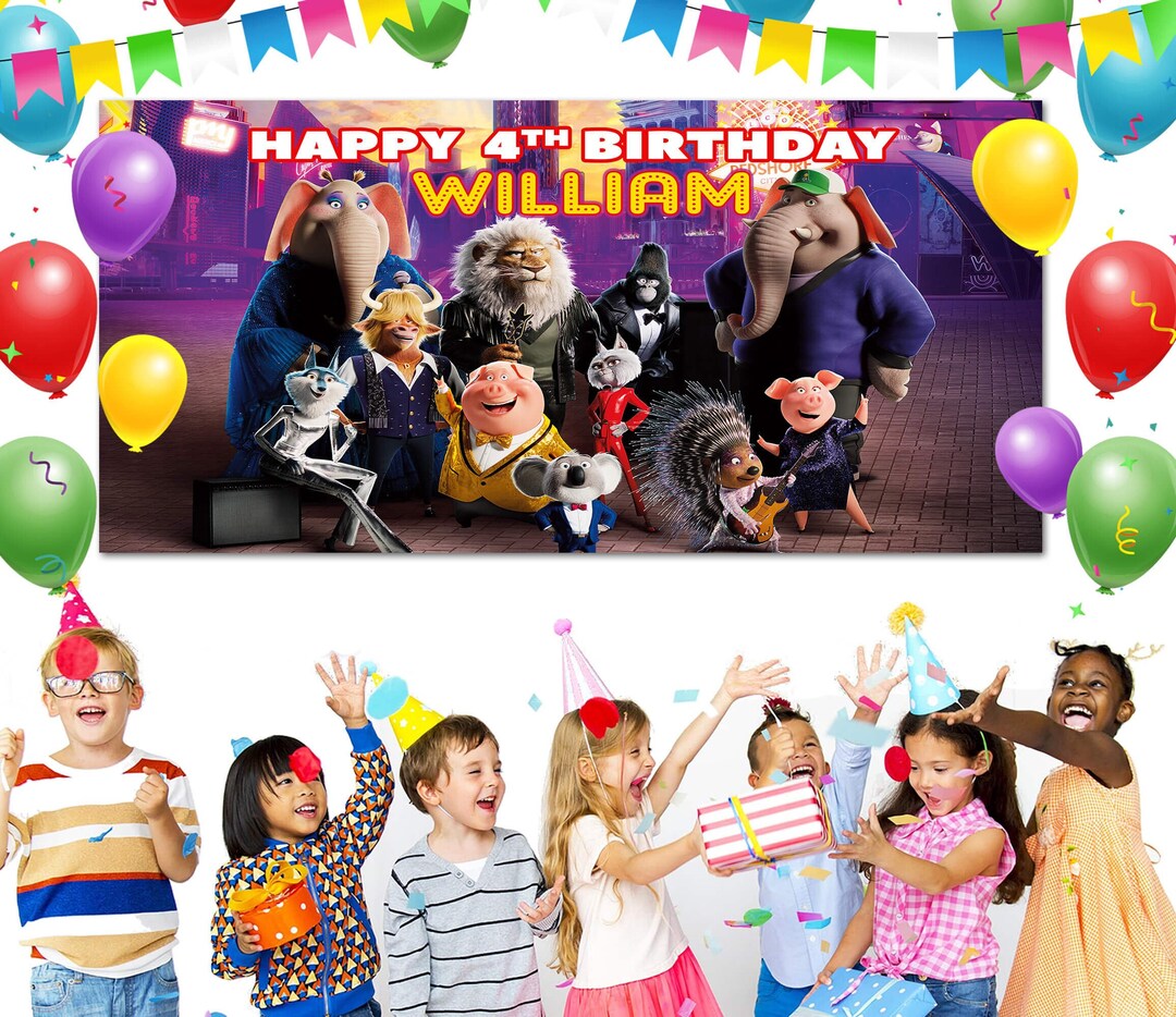 Sing 2,personalized Birthday Party Backdrop,sing 2 Personalized Banner ...