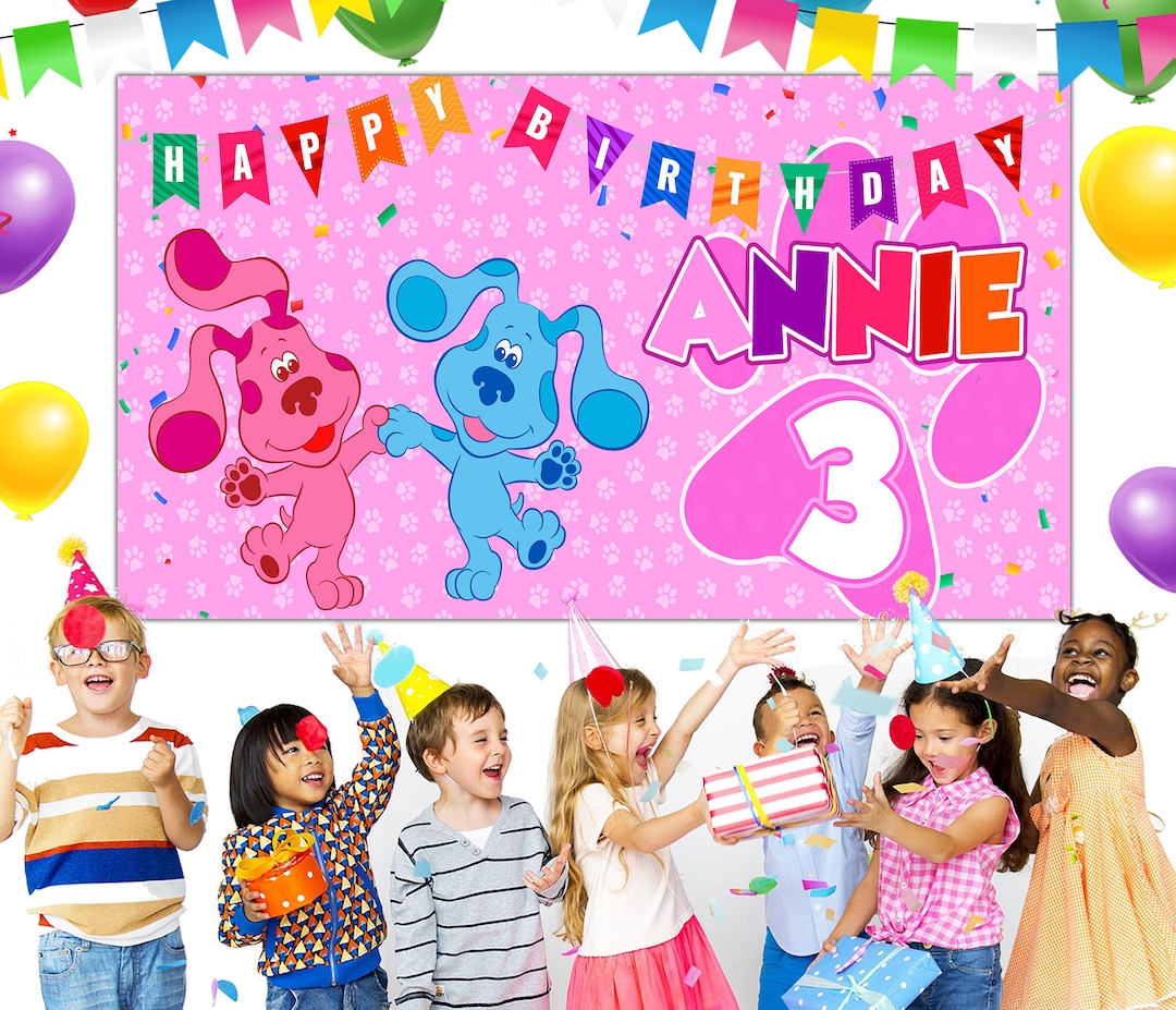 Blue's Clues Birthday Backdrop,blue's Clues Birthday Banner,blue's Clues Birthday Personalized ...