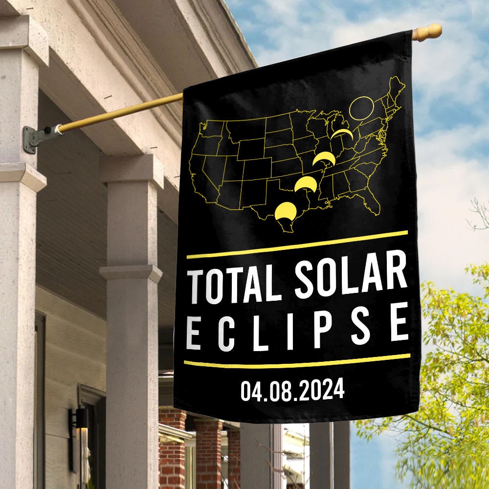Solar Eclipse Garden Flag 2024 Total Solar House Flag sold by Reply ...
